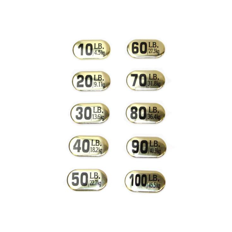 XTC Gear | Gold Padded Aluminum Weight Stickers for Dumbbells | Canada
